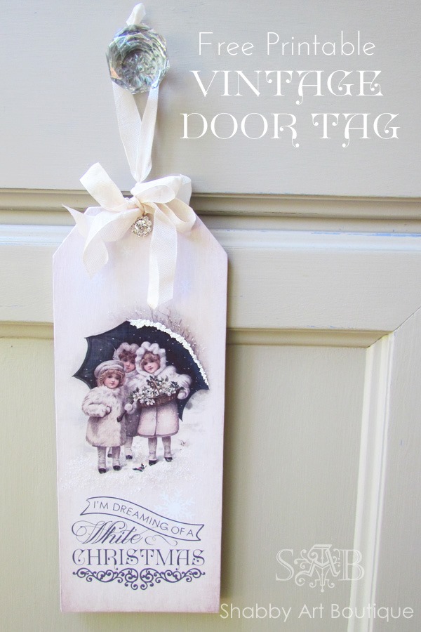 Free printable vintage door tag - Shabby Art Boutique