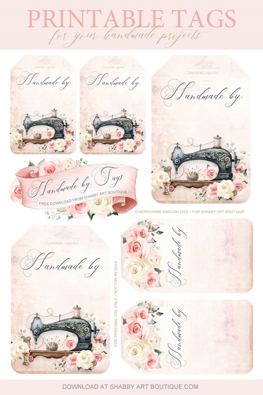 Free Printable Tags to Download for Your Handmade Projects - Shabby Art ...