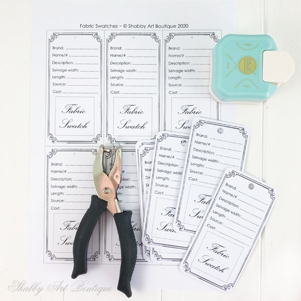 Printable Fabric Swatch Tags - Shabby Art Boutique