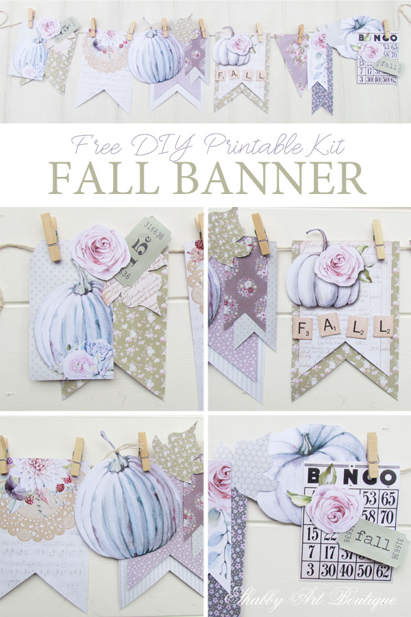 Free DIY printable fall banner kit from Shabby Art Boutique - Shabby ...