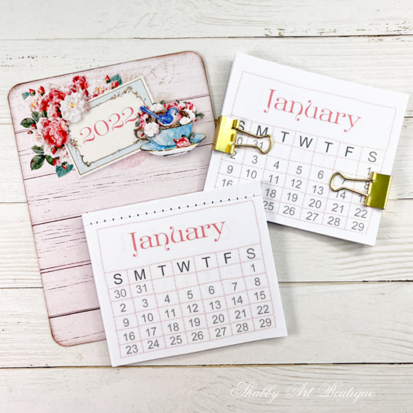 Free Printable 2022 Mini Calendars - Shabby Art Boutique
