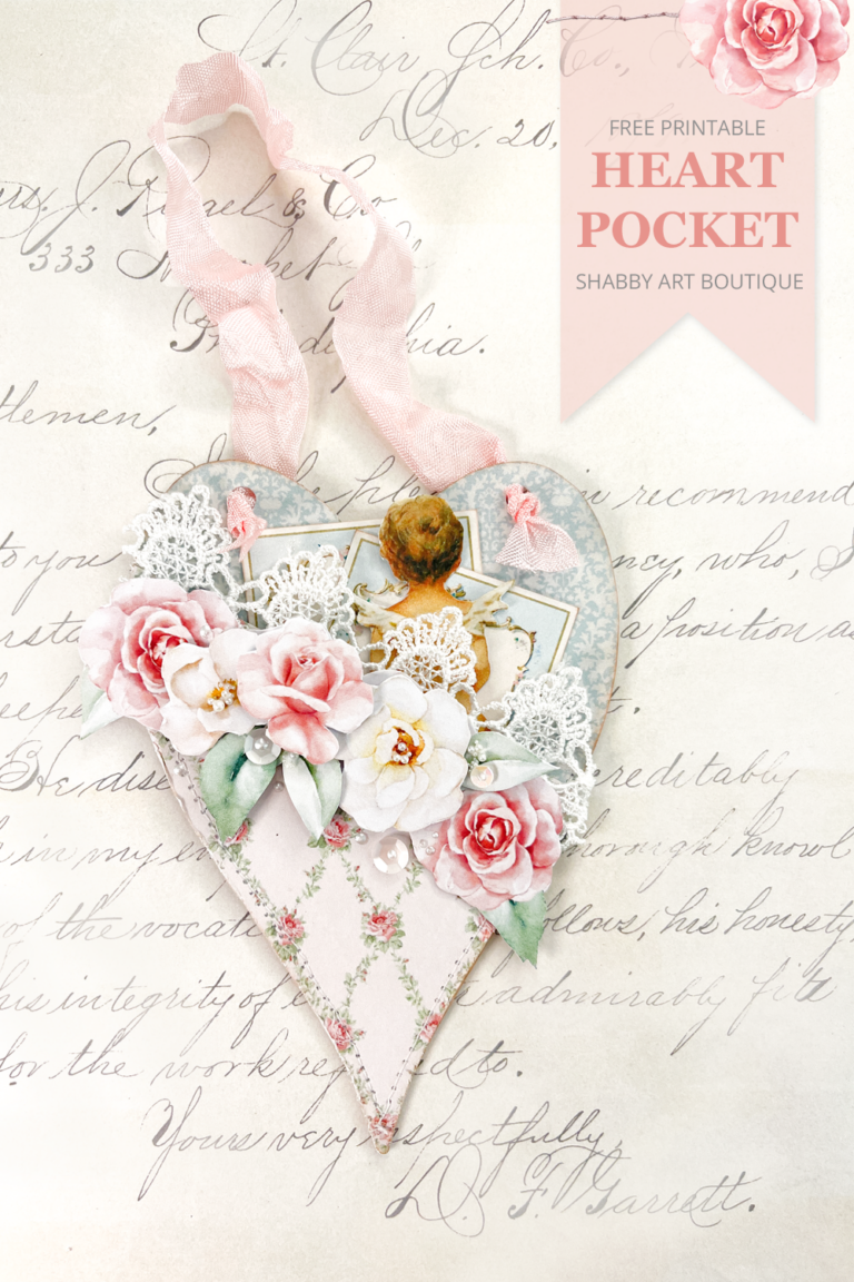 Printable Heart Pocket - Shabby Art Boutique