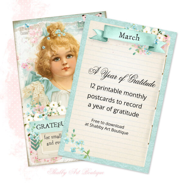 A Year of Gratitude ~ March Printables - Shabby Art Boutique