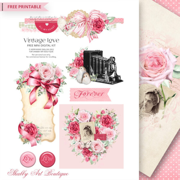 Vintage Love ~ Free Mini Kit - Shabby Art Boutique