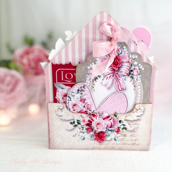Vintage Love Pop-Up Box Envelope Card - Shabby Art Boutique