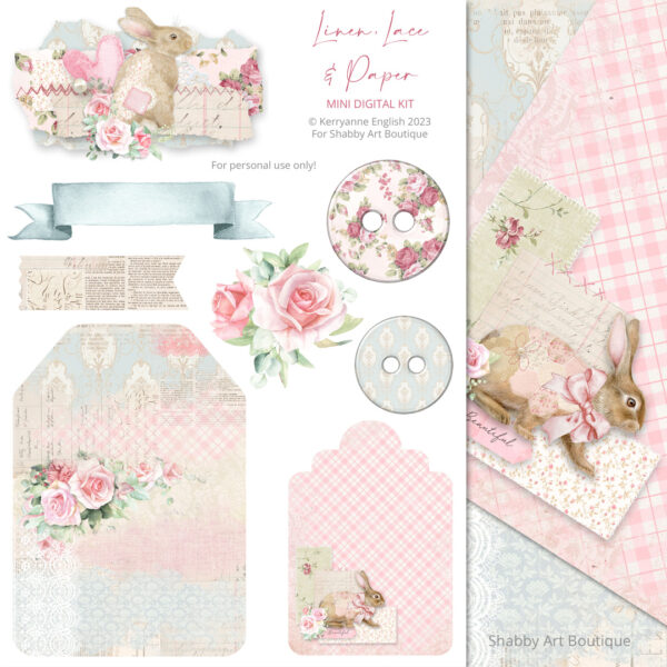 Linen, Lace & Paper ~ Free Mini Kit - Shabby Art Boutique
