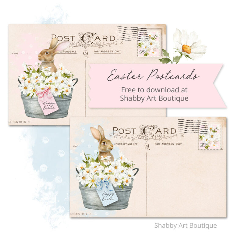 Cute Last Minute Easter Postcards - Shabby Art Boutique