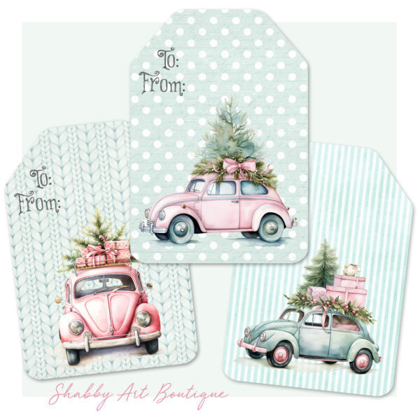 Simply Christmas: Adorable Shabby Christmas Car Gift Tags - Shabby Art ...