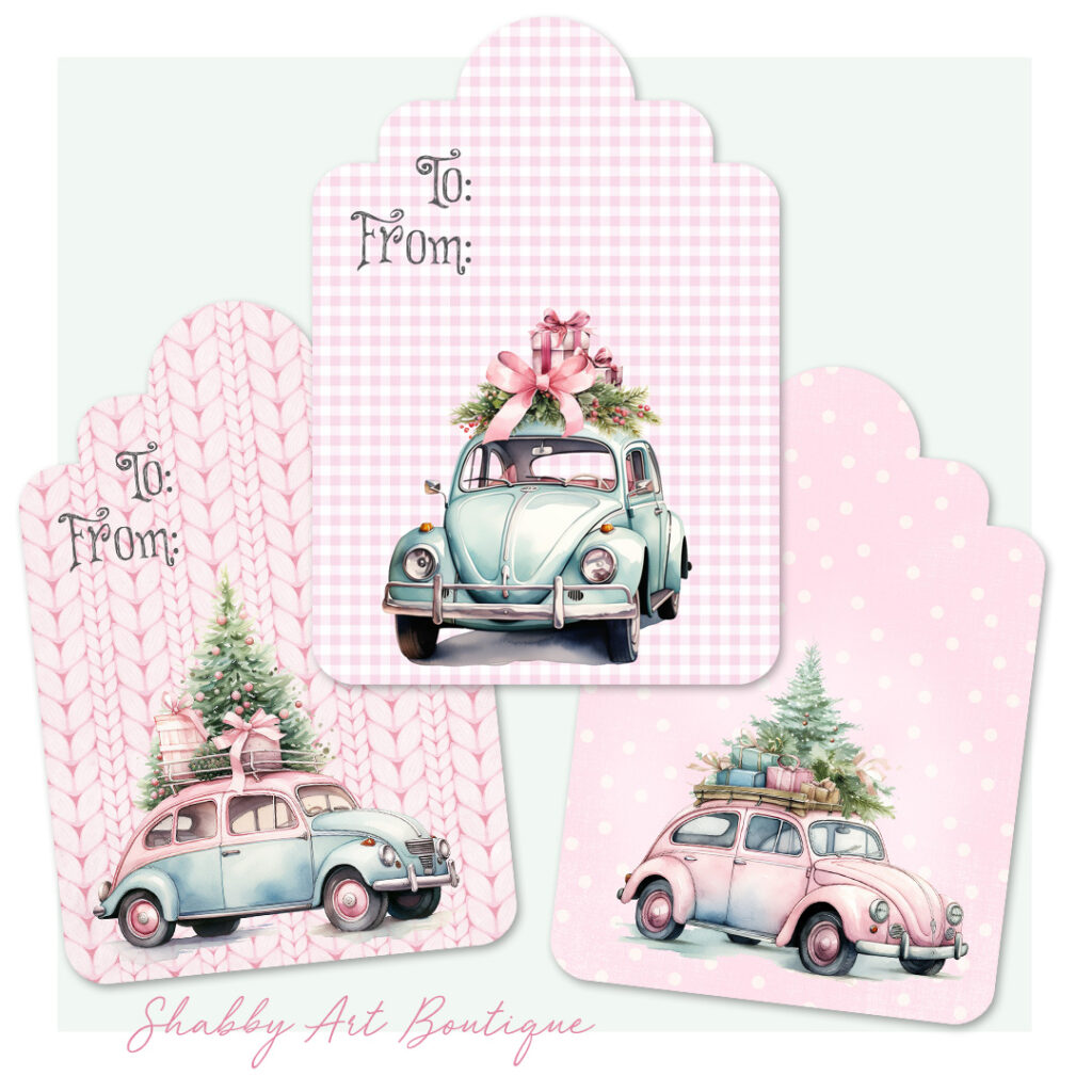 Simply Christmas: Adorable Shabby Christmas Car Gift Tags - Shabby Art ...