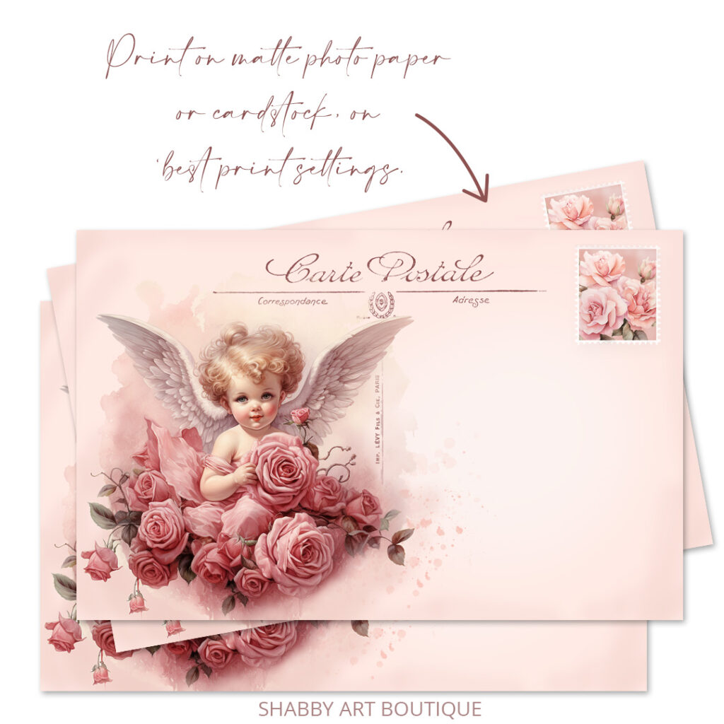 Spread Love with My Free Valentine's Postcards Printable - Shabby Art ...