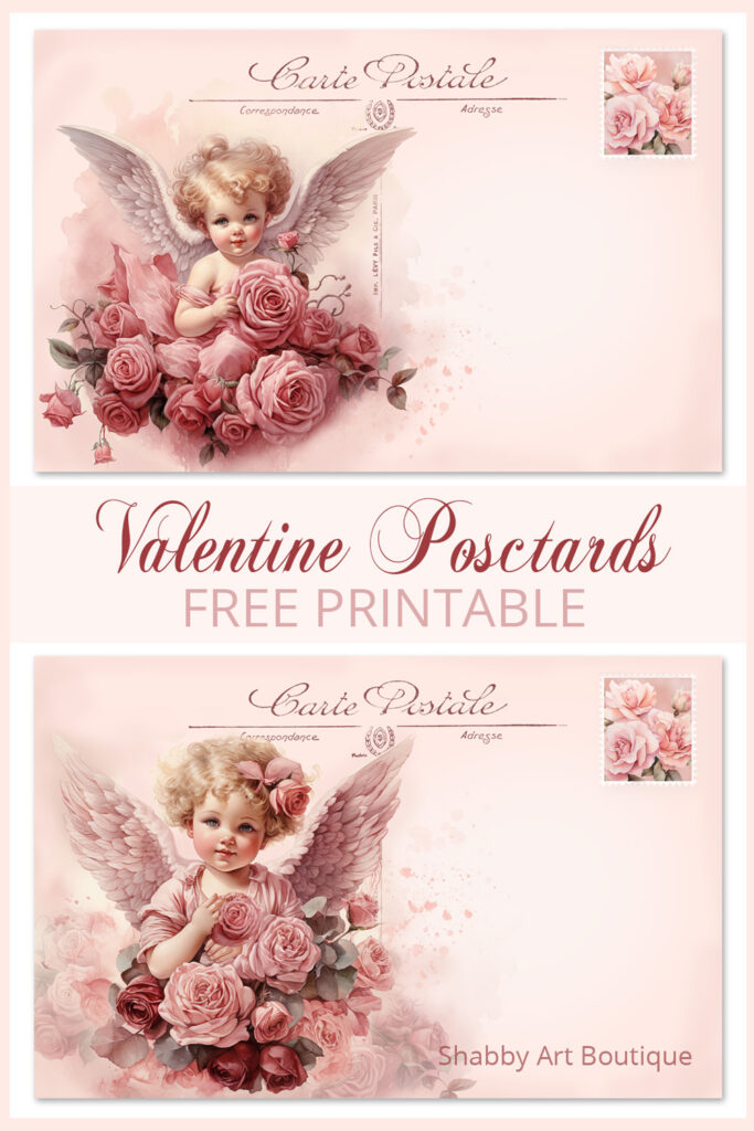 Spread Love with My Free Valentine's Postcards Printable - Shabby Art ...