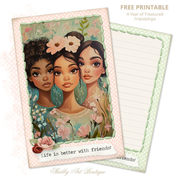 A Year of Treasured Friendships ~ September Printable Cards - Shabby ...