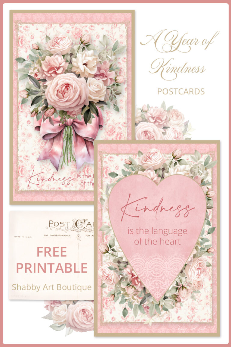 A Year of Kindness ~ February Postcards - Shabby Art Boutique