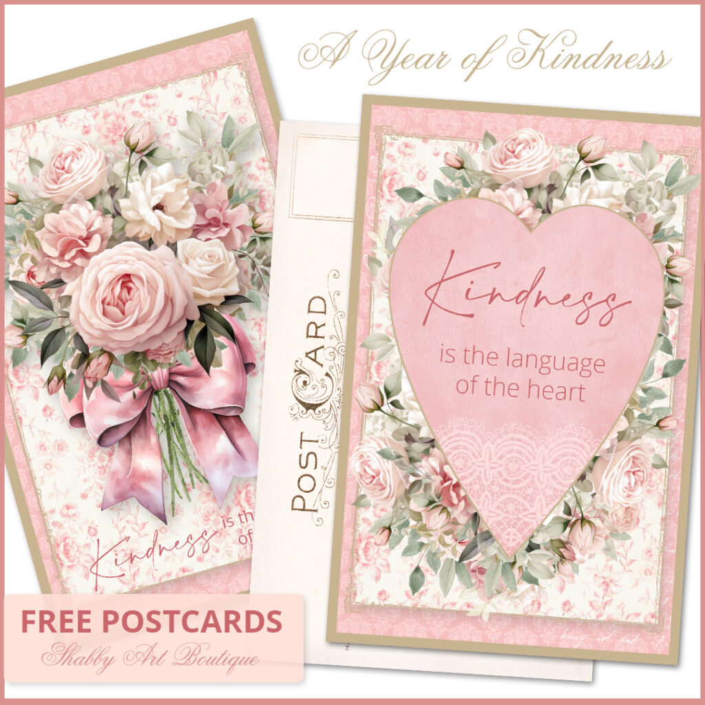 A Year of Kindness ~ February Postcards - Shabby Art Boutique