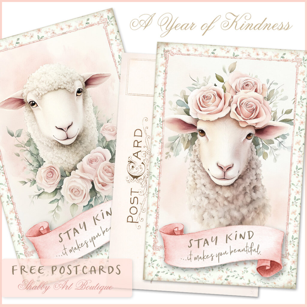A Year of Kindness ~ March Postcards - Shabby Art Boutique