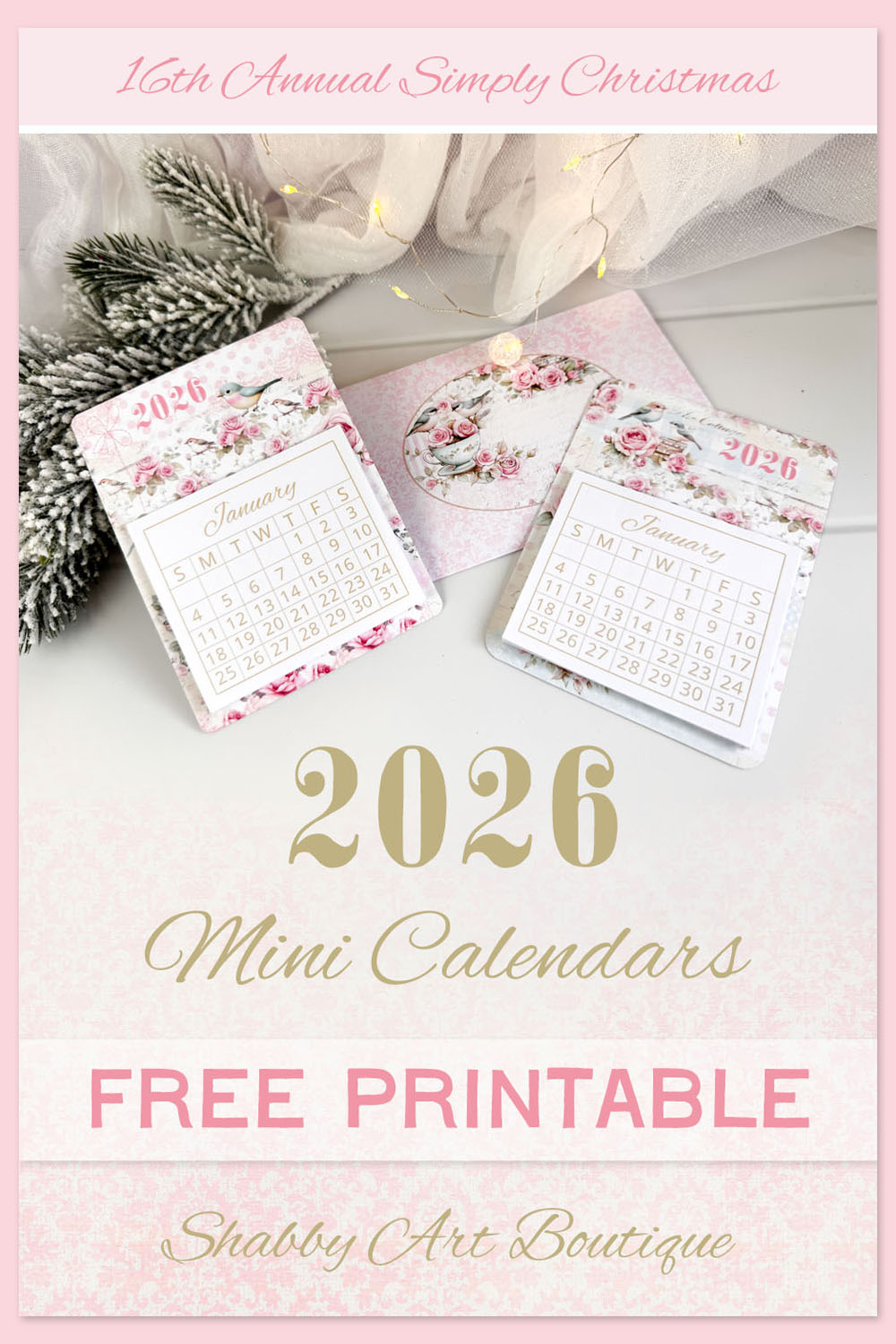 Simply Christmas Project: 2026 Mini Calendars - Shabby Art Boutique