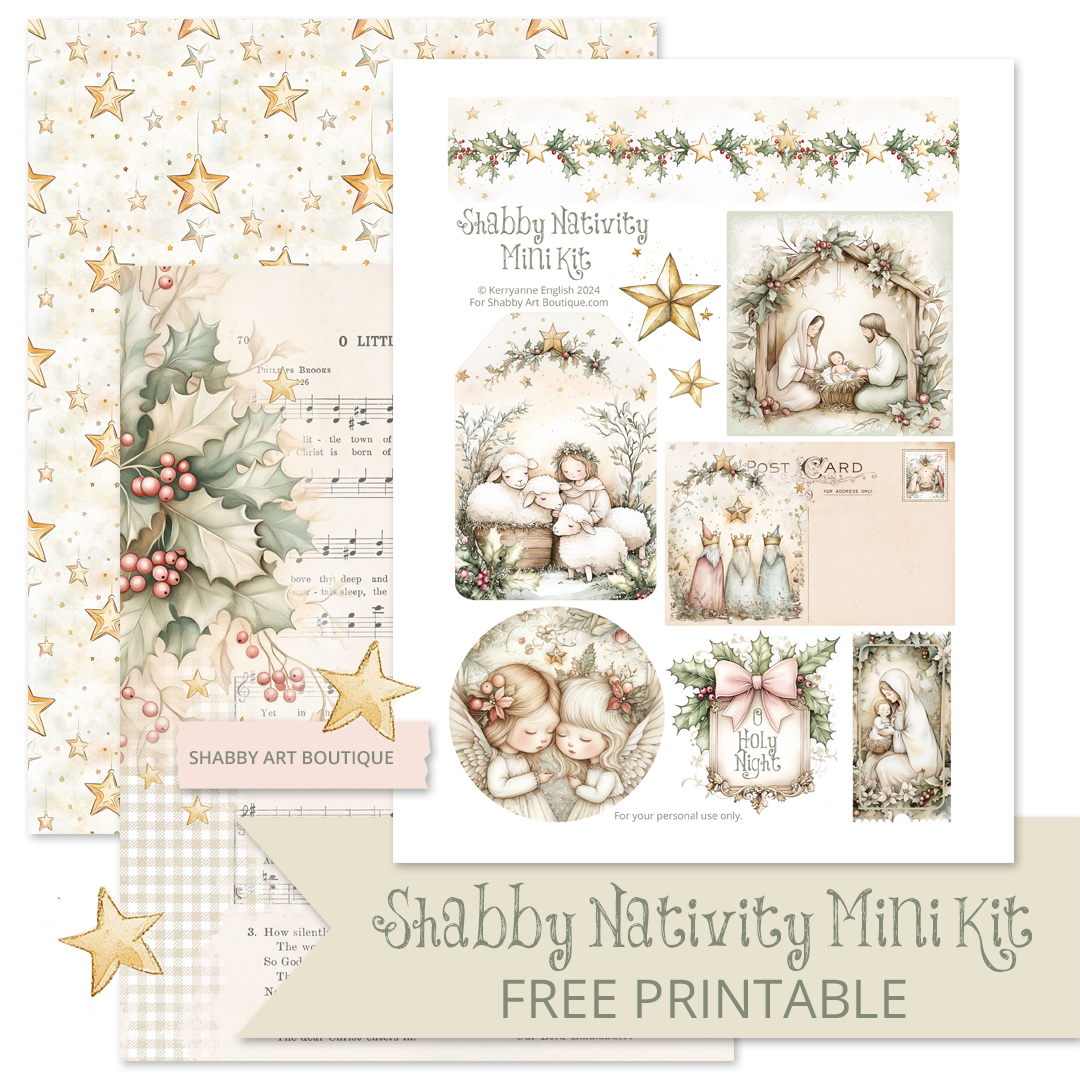 Simply Christmas – Nativity Envelope Box Card - Shabby Art Boutique