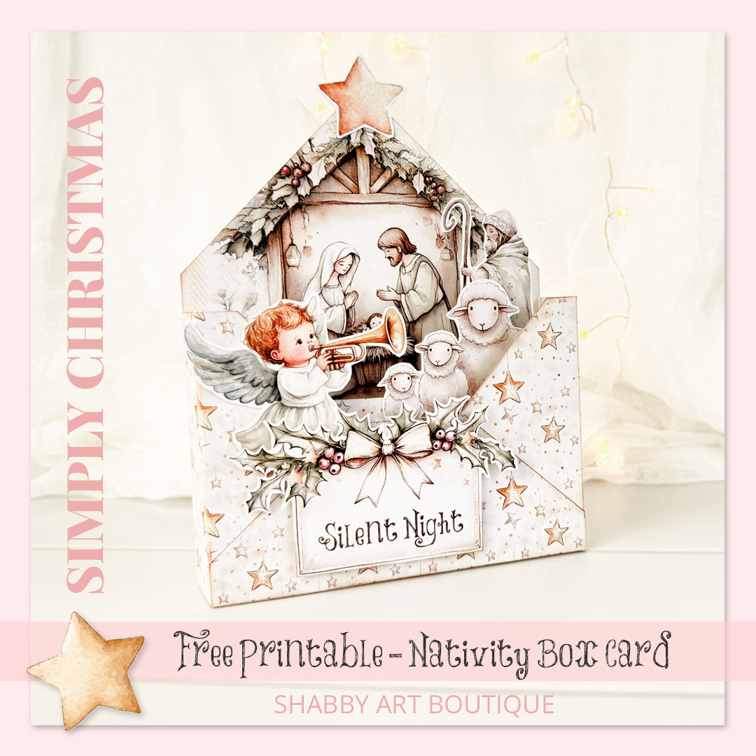 Simply Christmas – Nativity Envelope Box Card - Shabby Art Boutique